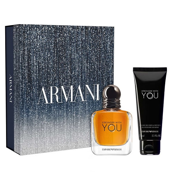Emporio Armani Stronger With You 50ml EDT Spray + 75ml All-Over Body S ...